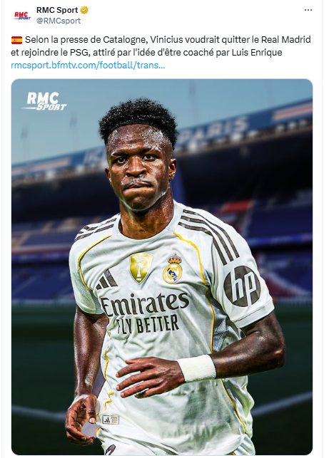 Transfer - Vinicius would like to join PSG, the bombshell has been dropped