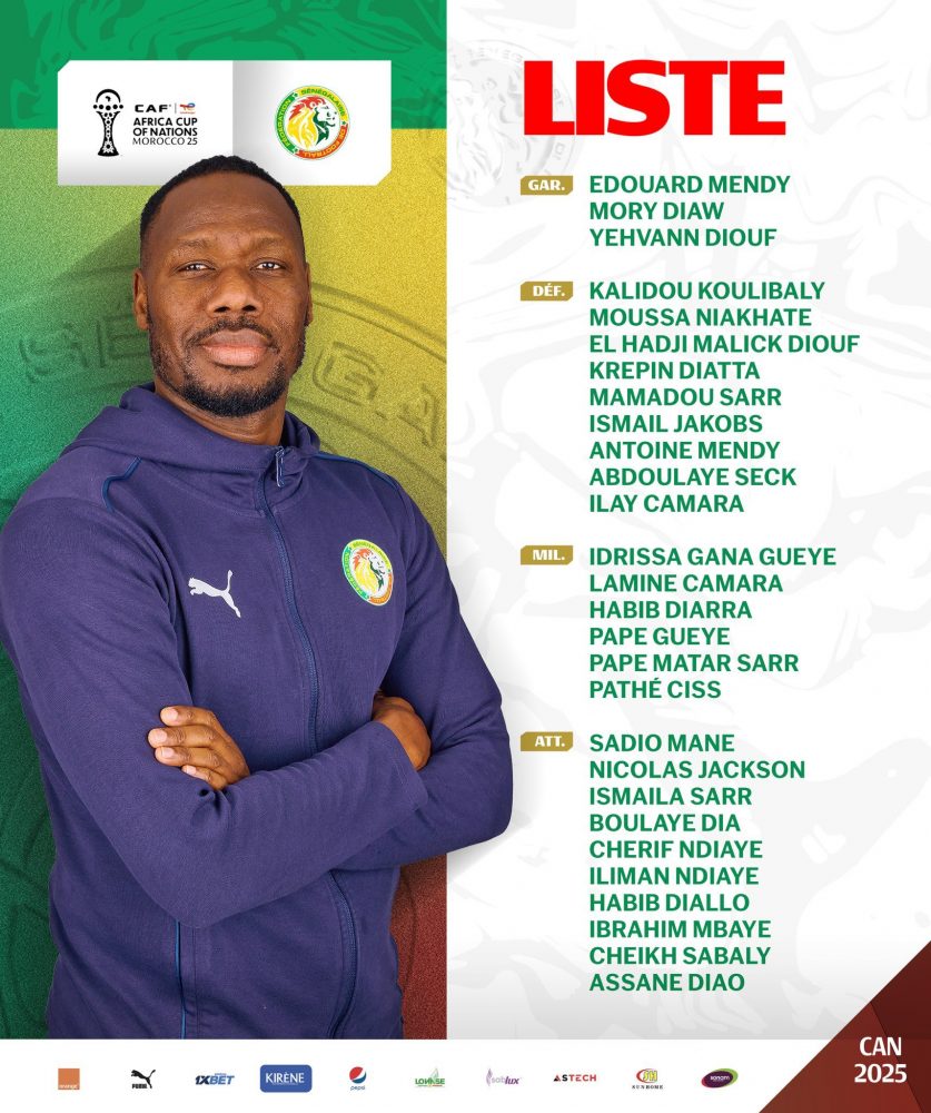 Senegal's squad list for the 2025 Africa Cup of Nations includes one ...