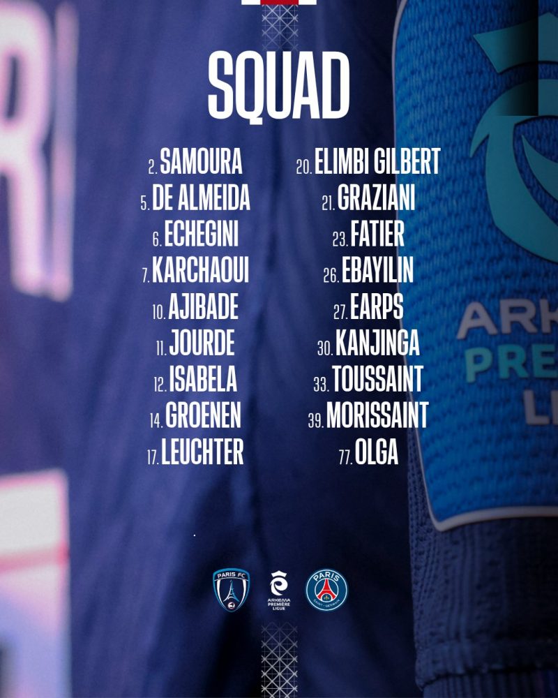 Paris FC vs PSG - The squad selected by Paulo César